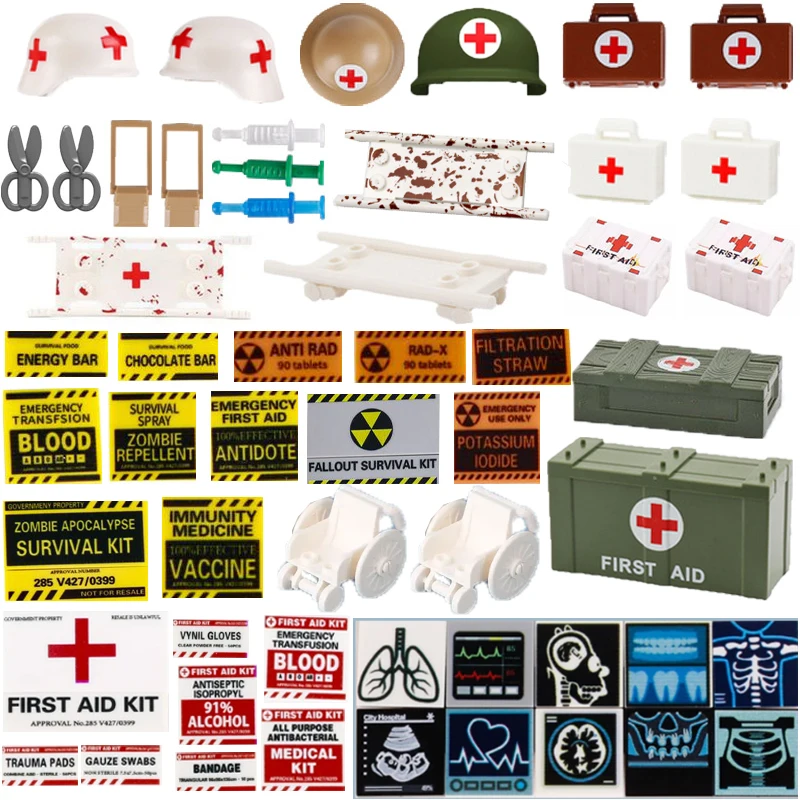 WWII Military Medical Building Blocks Soldier Figures Wheelchair ...