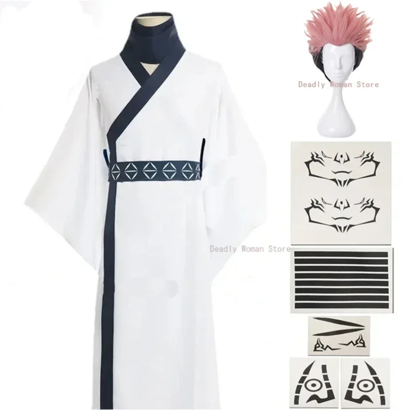 Anime-Jujutsu-Kaisen-Ryomen-Sukuna-Cosplay-Costume-Wig-Japanese-Kimono ...