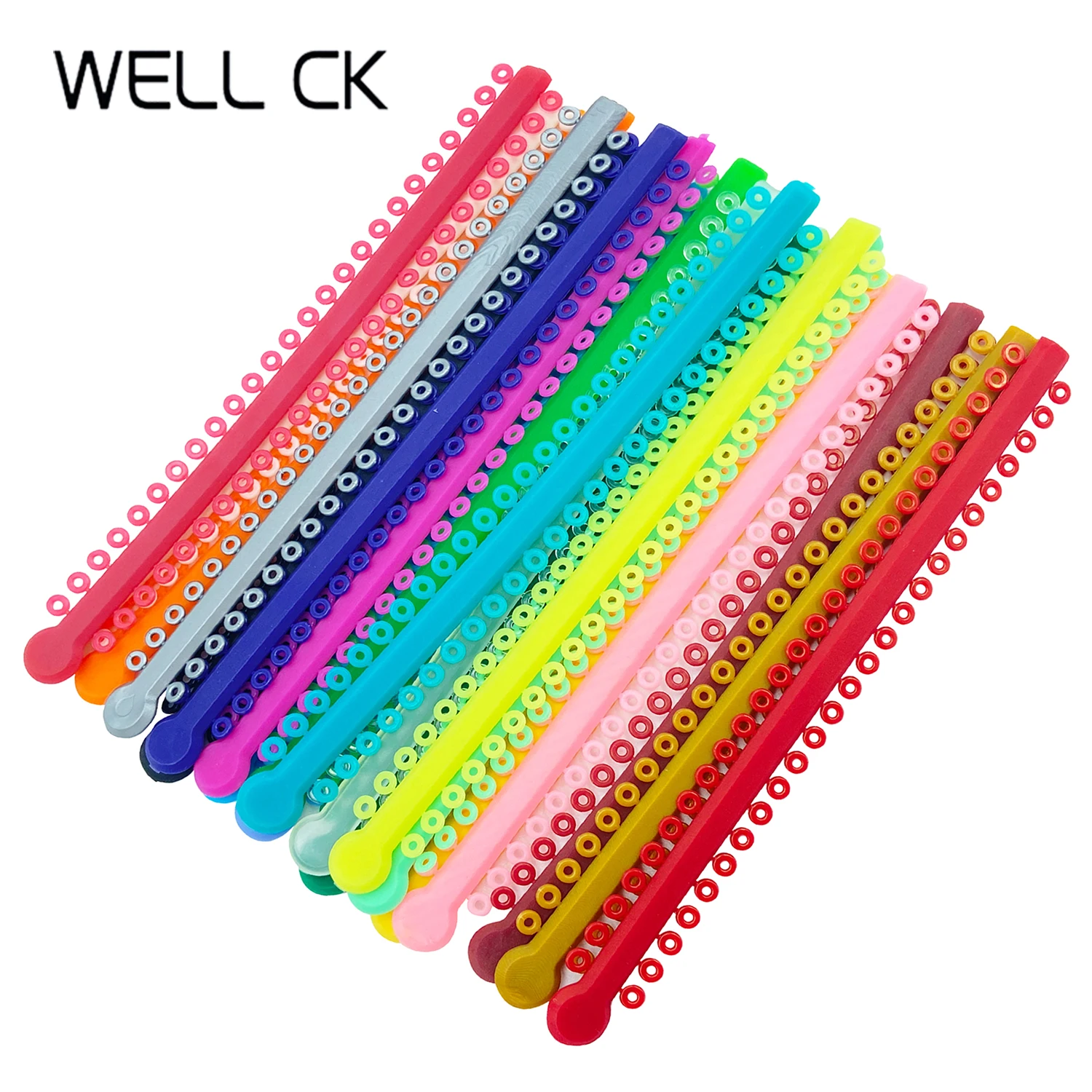 WELL CK 1000 Ties=20 Sticks Dental Orthodontic Elastic Ligature Ties Colorful Bands for Brackets ...
