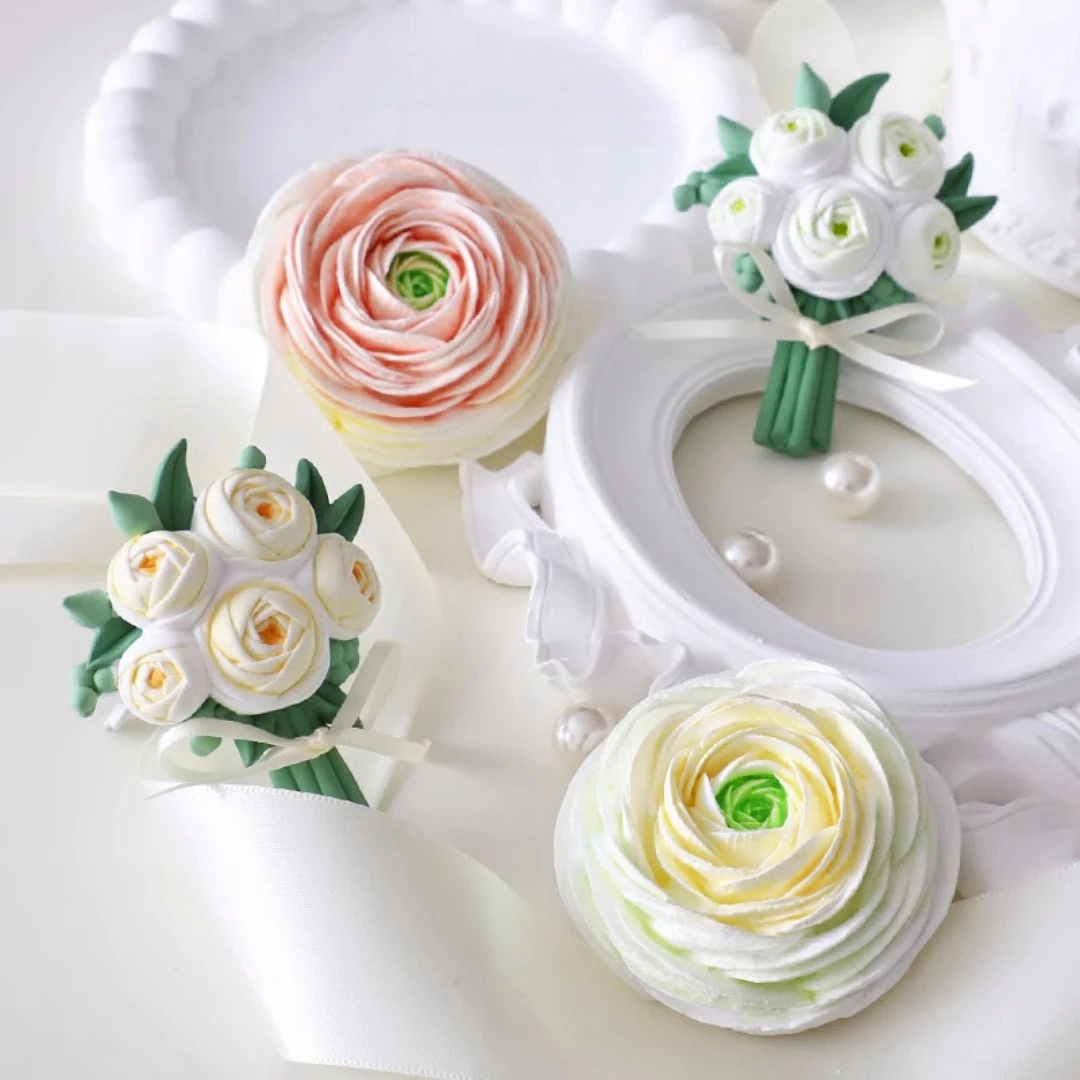 Peony Flowers Bouquet Aromatherapy Plaster Gypsum Crafts Molds For Car ...