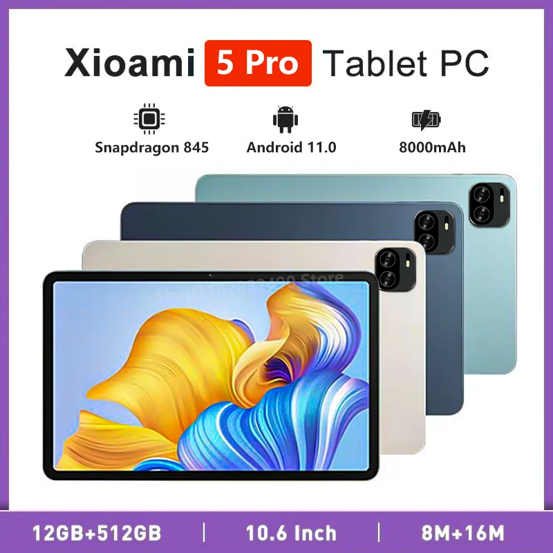 Pad 5 Pro Android 11.0 Tablet, Snapdragon 845, 128GB 256GB 512GB ROM ...