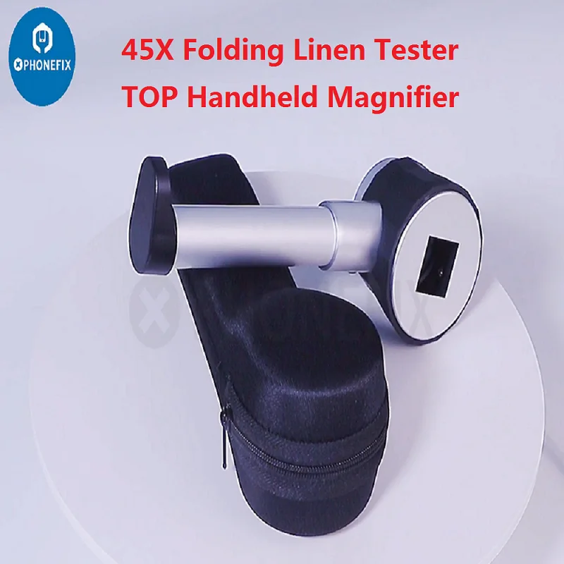 45X Handheld Professional Magnifying Glass Metal Magnifier Linen Tester ...