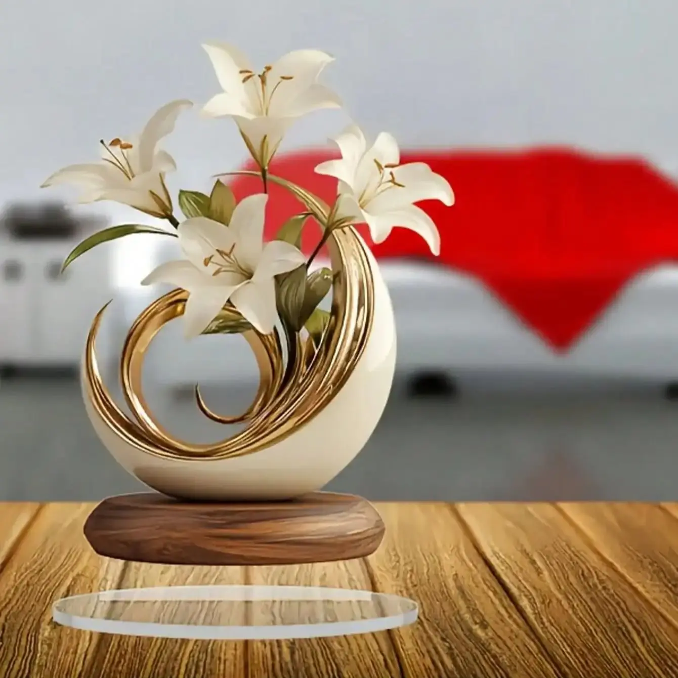Floral Desktop Decoration Ornament 20x20cm Acrylic 2D Flat Home Decor ...