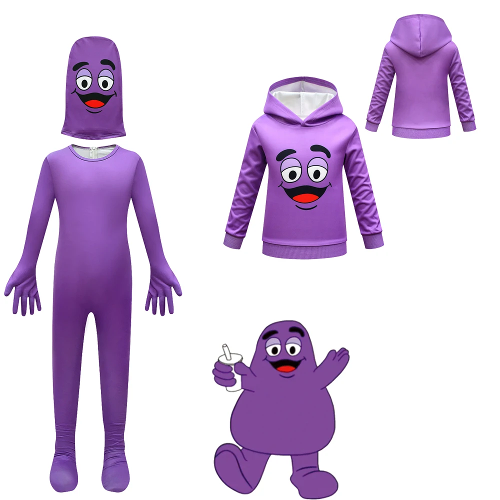 Halloween-Grimace-Purple-Shake-Bodysuit-Shake-Costume-for-Kids-Cosplay ...