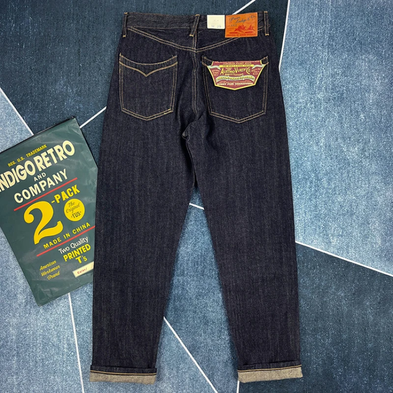 Jeans-en-denim-lisi-re-rouge-pour-hommes-100-coton-brut-pantalons-durs ...