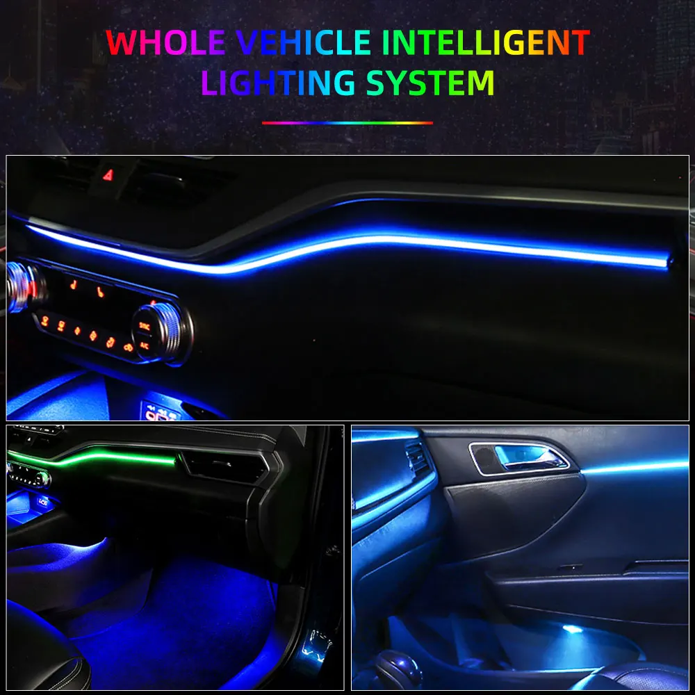 18-6-in-1-RBG-64-Color-Car-Ambient-Lights-Interior-Acrylic-Strip-Light ...