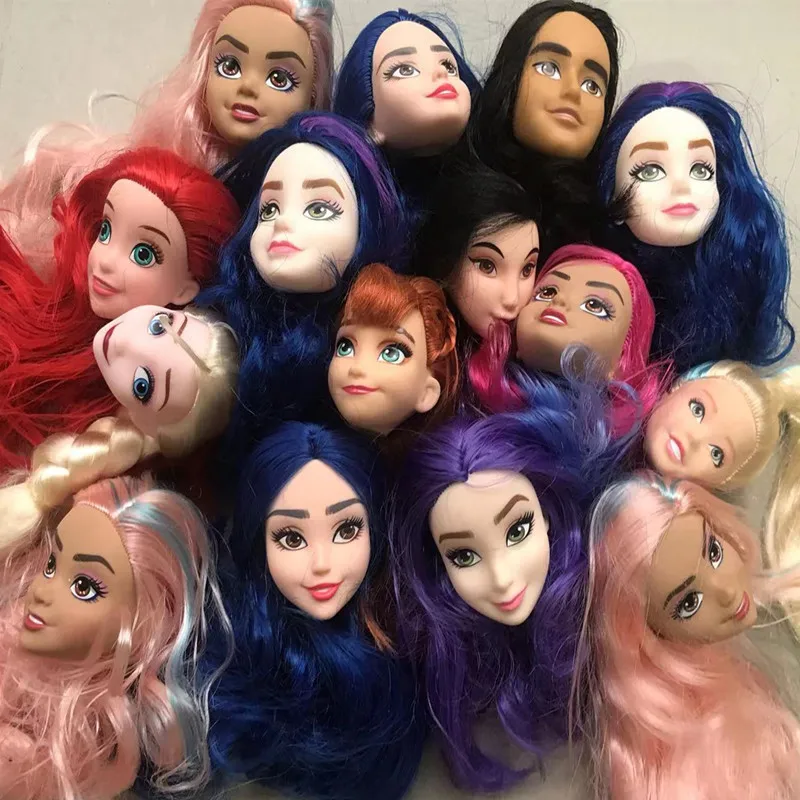 Original-Rare-Face-Princess-Girl-Doll-Head-Belle-Elsa-Anna-Mermaid ...