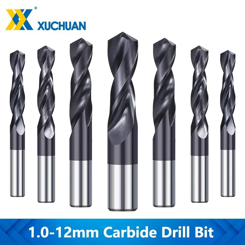Carbide Drill Bit 1.0-12mm Twist Drill Bits VAPO Coated Stainless ...