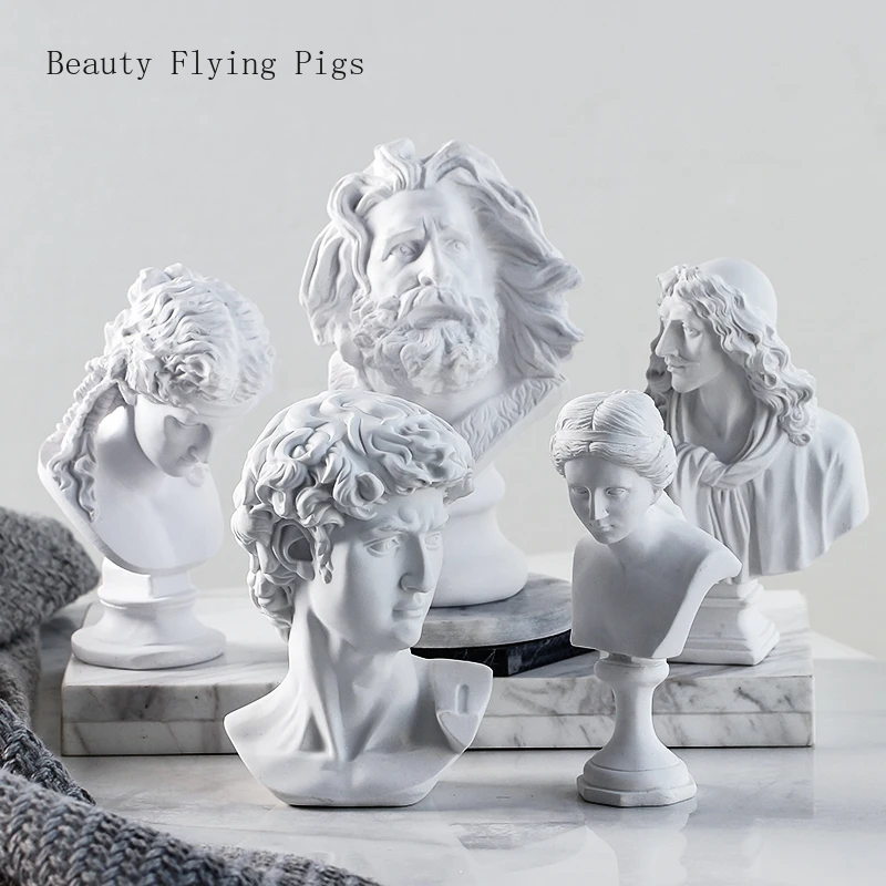 Home Decoration Accessories Retro Small Avatar Decoration Mini Resin ...