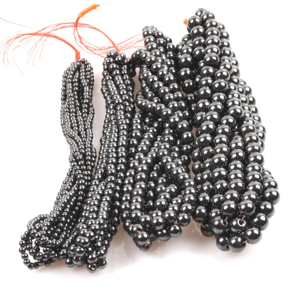 Natural Stone Magnetite Loose Beads Magnetic Black Gallstone Jewelry ...