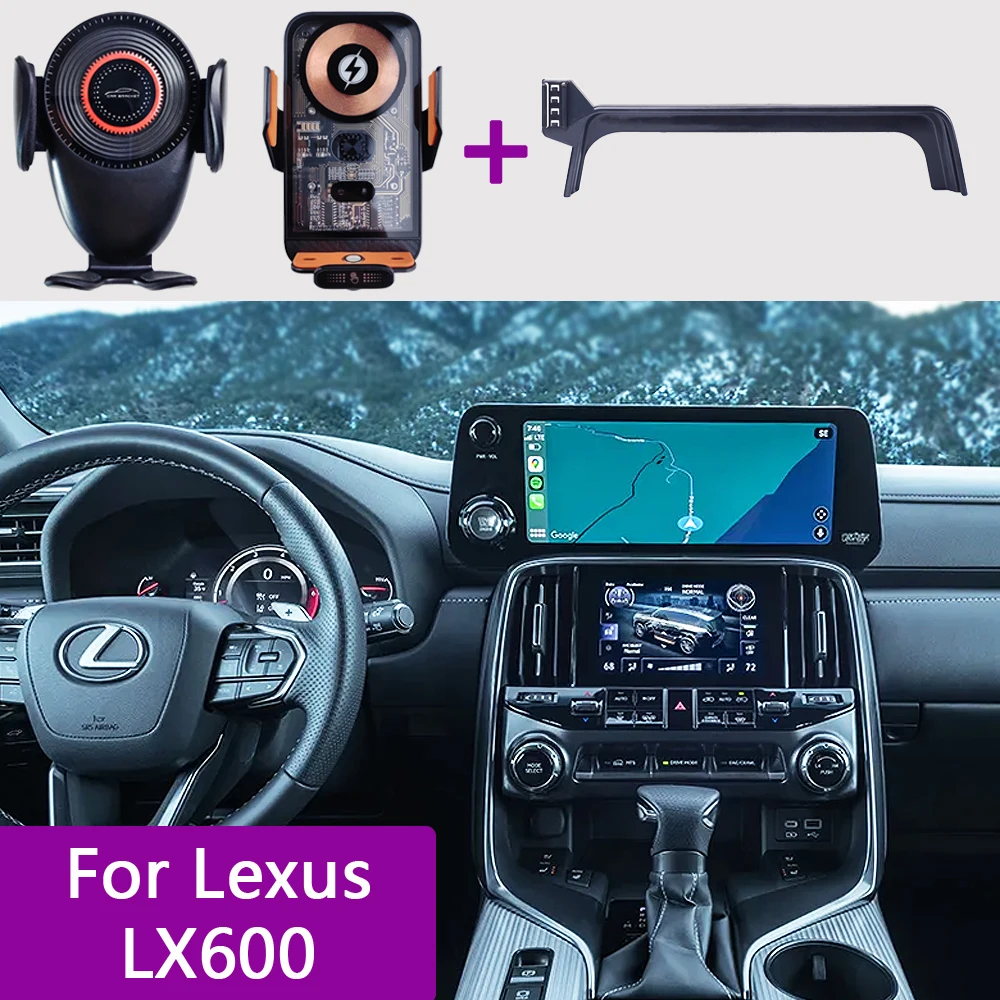 For-Lexus-LX600-LX-600-2022-2023-2024-Car-Phone-Mount-66W-Wireless ...