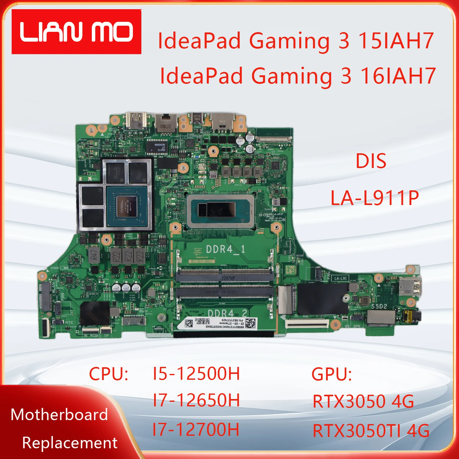 LA-L911P-para-Lenovo-IdeaPad-Gaming-3-15IAH7-3-16IAH7-placa-base-para ...