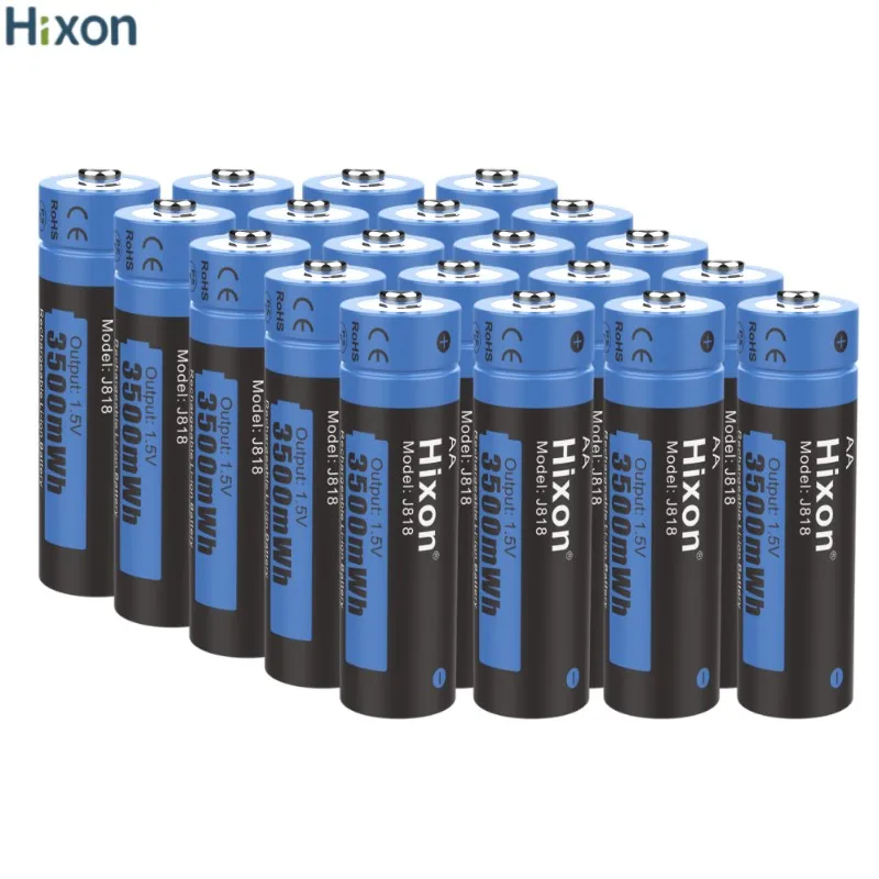 Hixon--1.5V 3500mWh AA Li-ion Rechargeable Battery 4 Slot Charger, Max ...