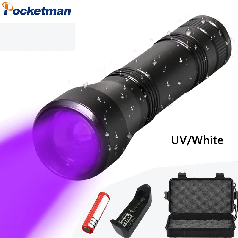 UV-Flashlight-395nm-Black-Light-Flashlights-Zoomable-UV-Torch-Ultra ...