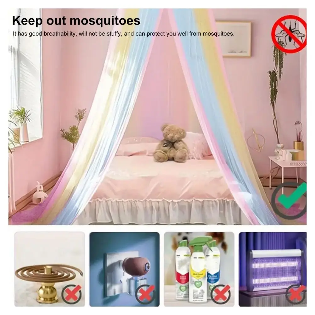 Mosquito-Repellent-Canopy-Decorative-Mosquito-Net-Rainbow-Color-Single ...