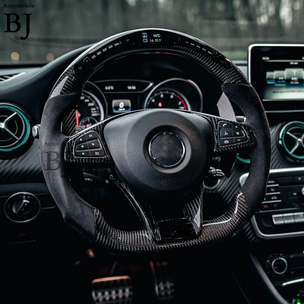 LED-Steering-Wheel-Customized-Carbon-Fiber-Fit-For-Benz-Mercedes-AMG ...