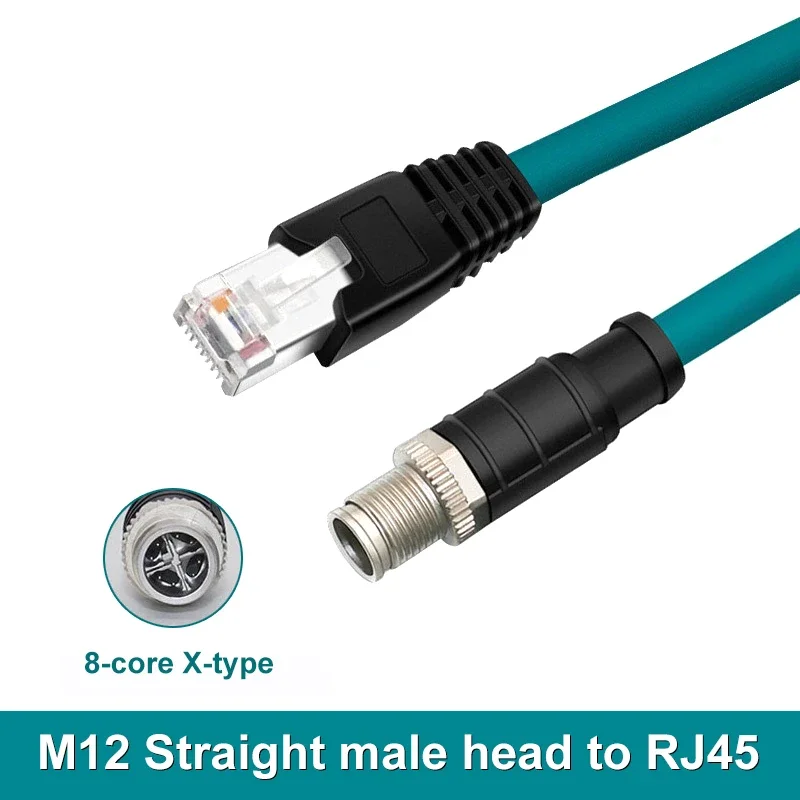 M12-8pin-X-code-Male-Plug-to-RJ45-Encoding-Wire-Industrial-Ethernet-X ...