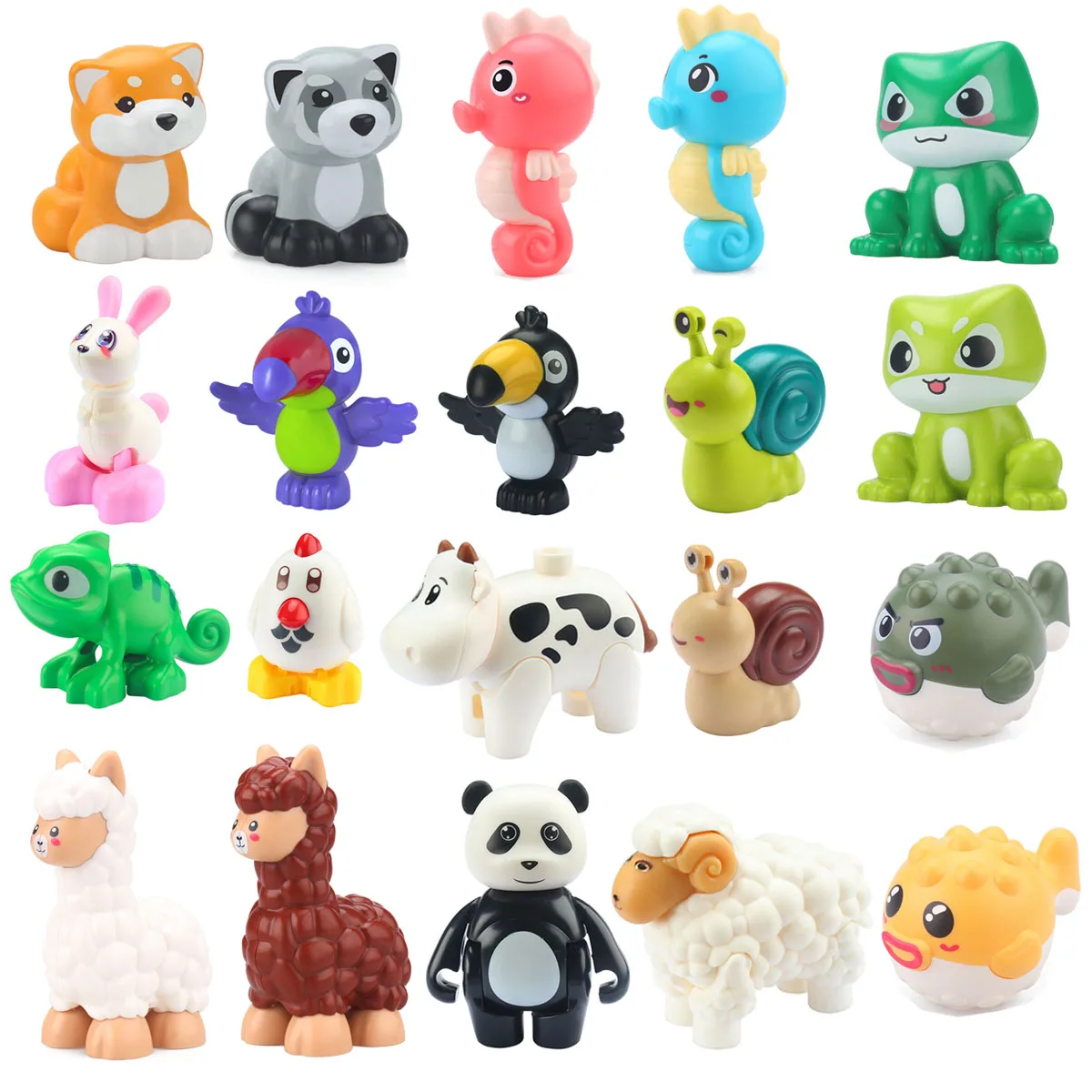 Large Piece Building Blocks Cute Animals Accessories Compatible With ...