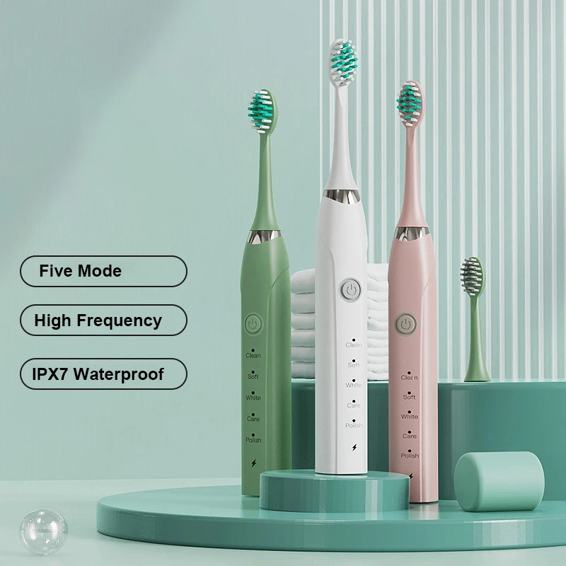 Electric Toothbrush for Adult Houseehold IPX7 Waterproof Ultrasonic ...