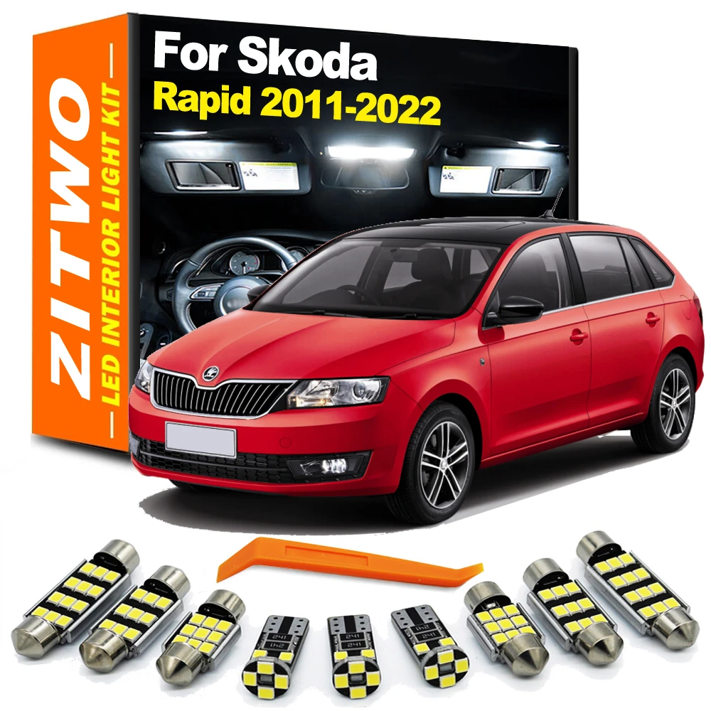 ZITWO 10Pcs LED Interior Dome Map Light Bulb Kit For Skoda Rapid NH1 ...
