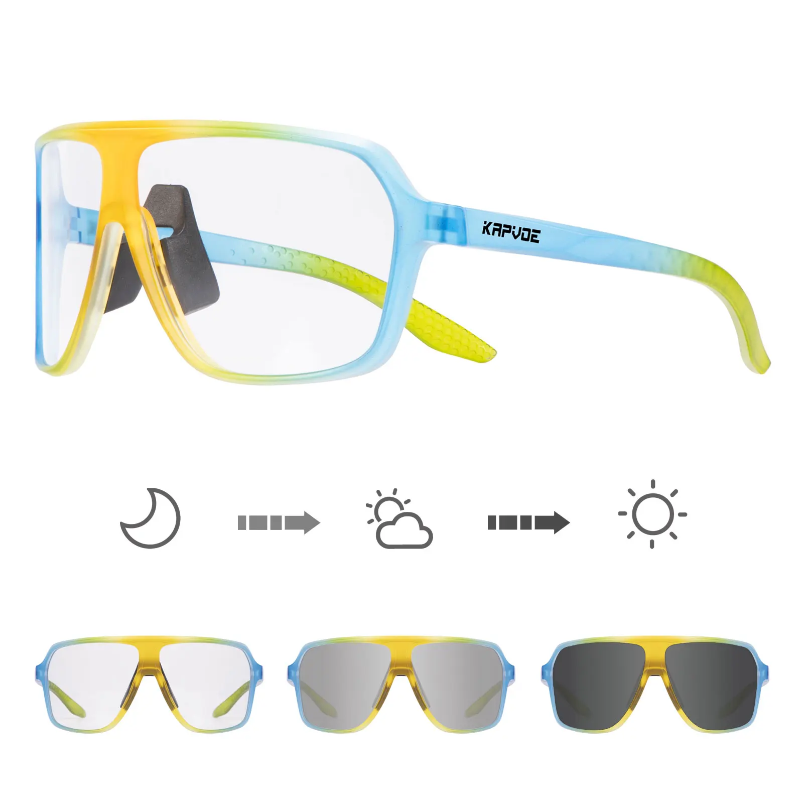 Kapvoe gafas de sol fotocromáticas para ciclismo, lentes polarizadas ...