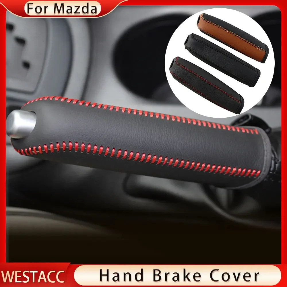 Leather Car Handbrake Hand Brake Cover for Mazda 3 Axela Atenza CX-5 ...