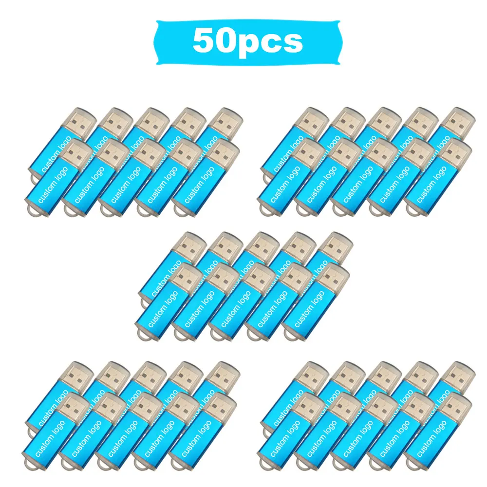 50pcs/lot Free Logo Metal Pendrive 2gb 1gb Business Gifts Usb 2.0 Flash ...