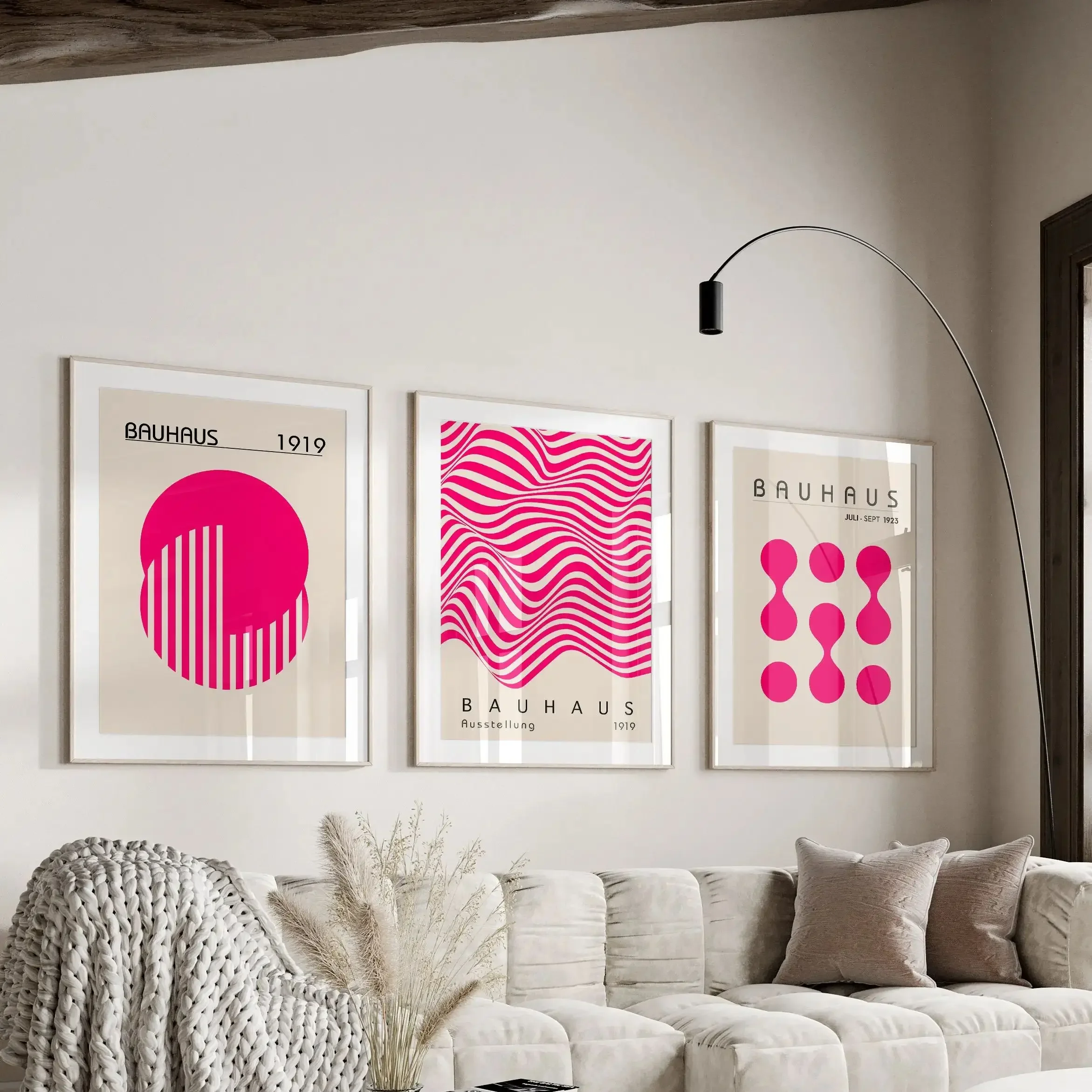 Pink-Bauhaus-Poster-Print-Minimalist-Retro-Wall-Art-Bauhaus-Exhibition ...