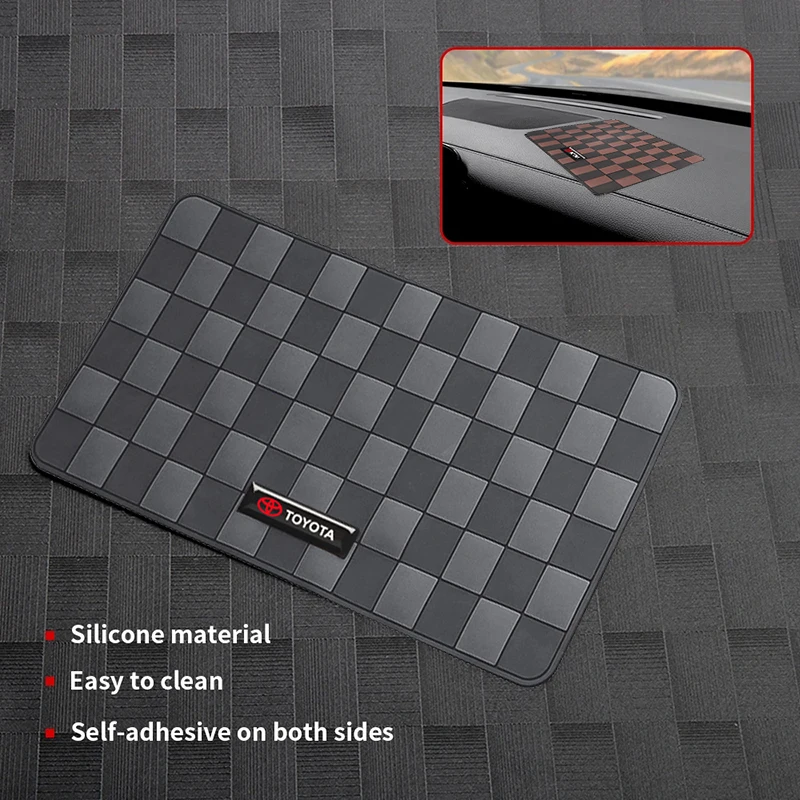 1Pcs Car Plaid Anti Slip Pad Auto Dashboard Storage Mat For Toyota ...