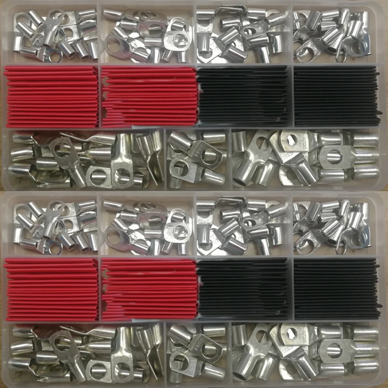 140Pcs-Wire-Connector-Tinned-Copper-Wire-Terminals-Connector-Cable-Lugs ...