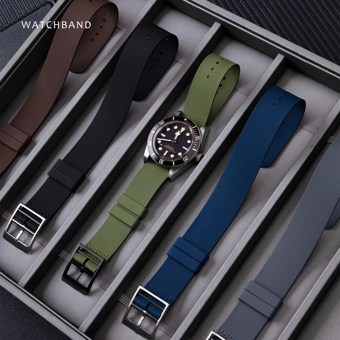 Fit For Tudor Style Ranger Rolex Daytona Fluororubber Watch Strap 20mm ...