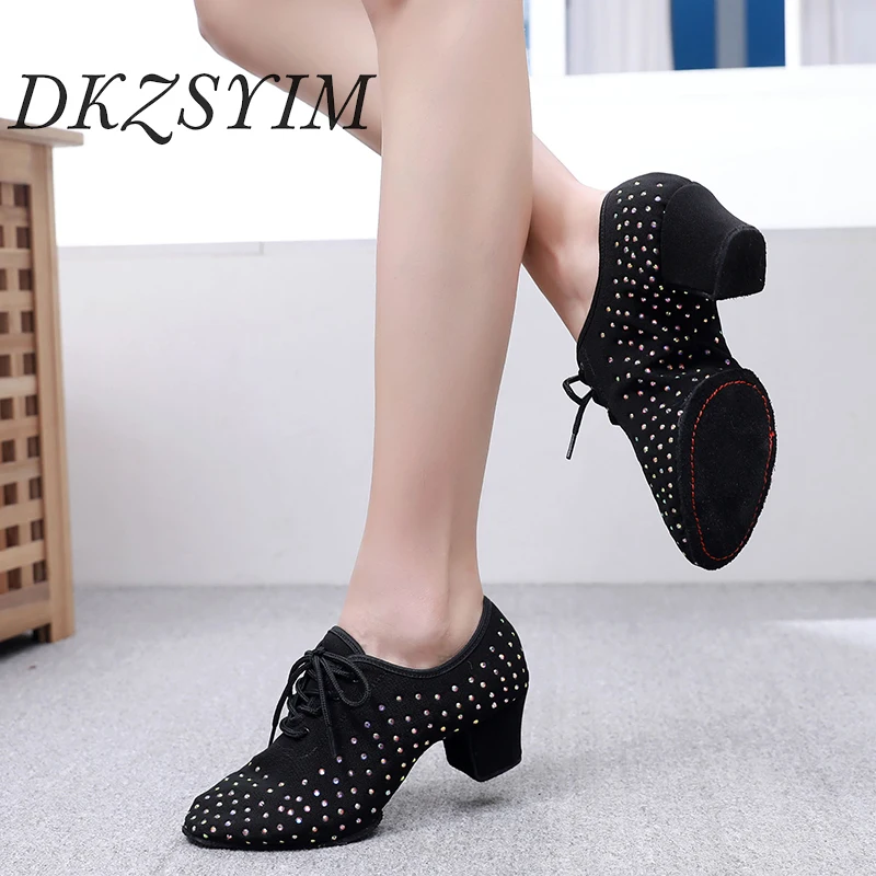 Modern Dance Shoes For Women Jazz Latin Ballroom Salsa Rhinestone ...