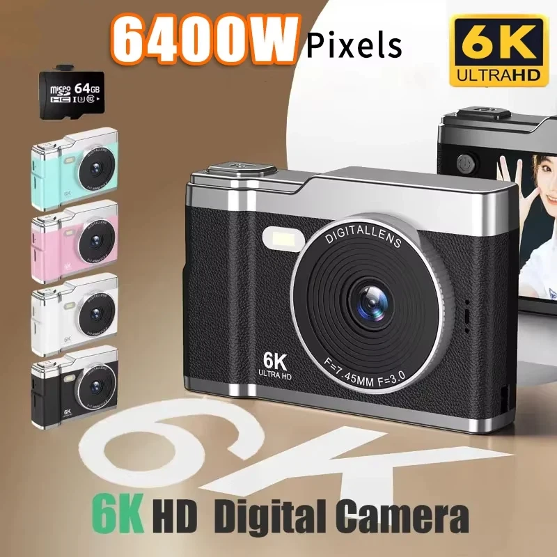 6k Hd Digital Camera 6400W 2.4in Ips Display With Fill Light 8x Zoom ...