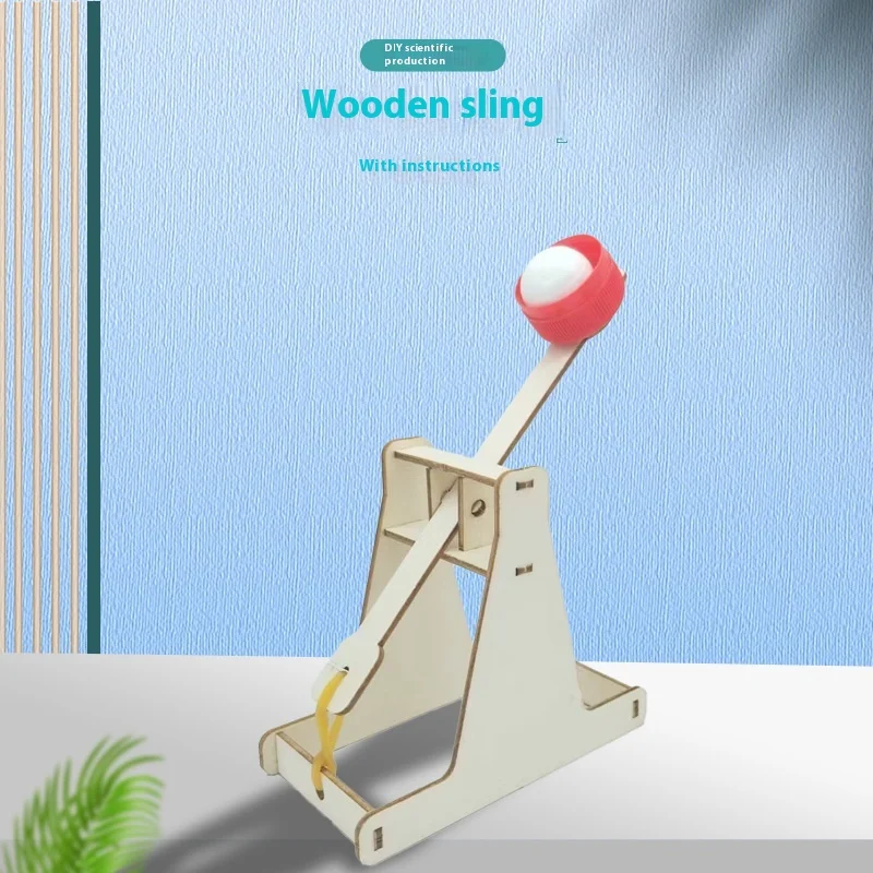 DIY Assembly Wooden Trebuchet Catapult Vehicle Model Kits Children Kids ...