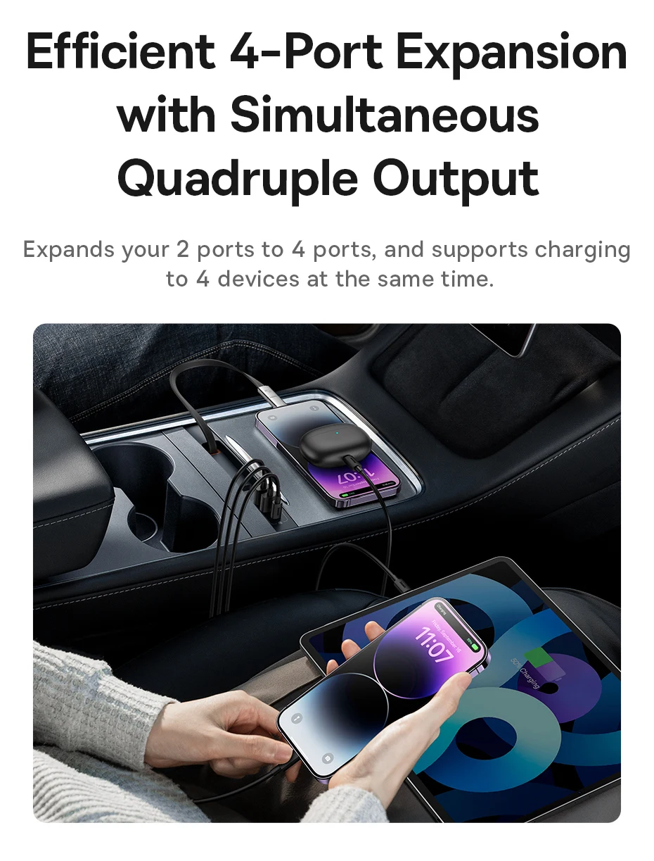 Baseus Tesla Model 3/Y Hub: 45W PD Fast Charger, Intelligent Car ...