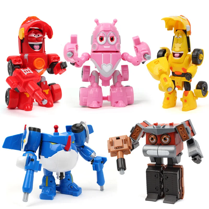 5pcs/set Larva Toy Robot Creative Fun Assembly Transformation Toy Cute ...