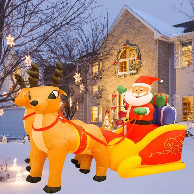 Trineo-de-Reno-de-Pap-Noel-inflable-de-Navidad-decoraci-n-al-aire-libre ...