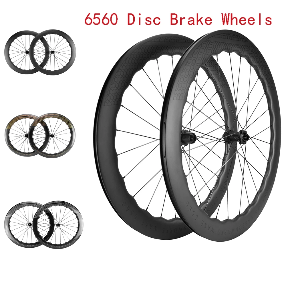 700C 6560mm Road Bicycle Wheelset U Shape Carbon Fiber Disc Brake ...