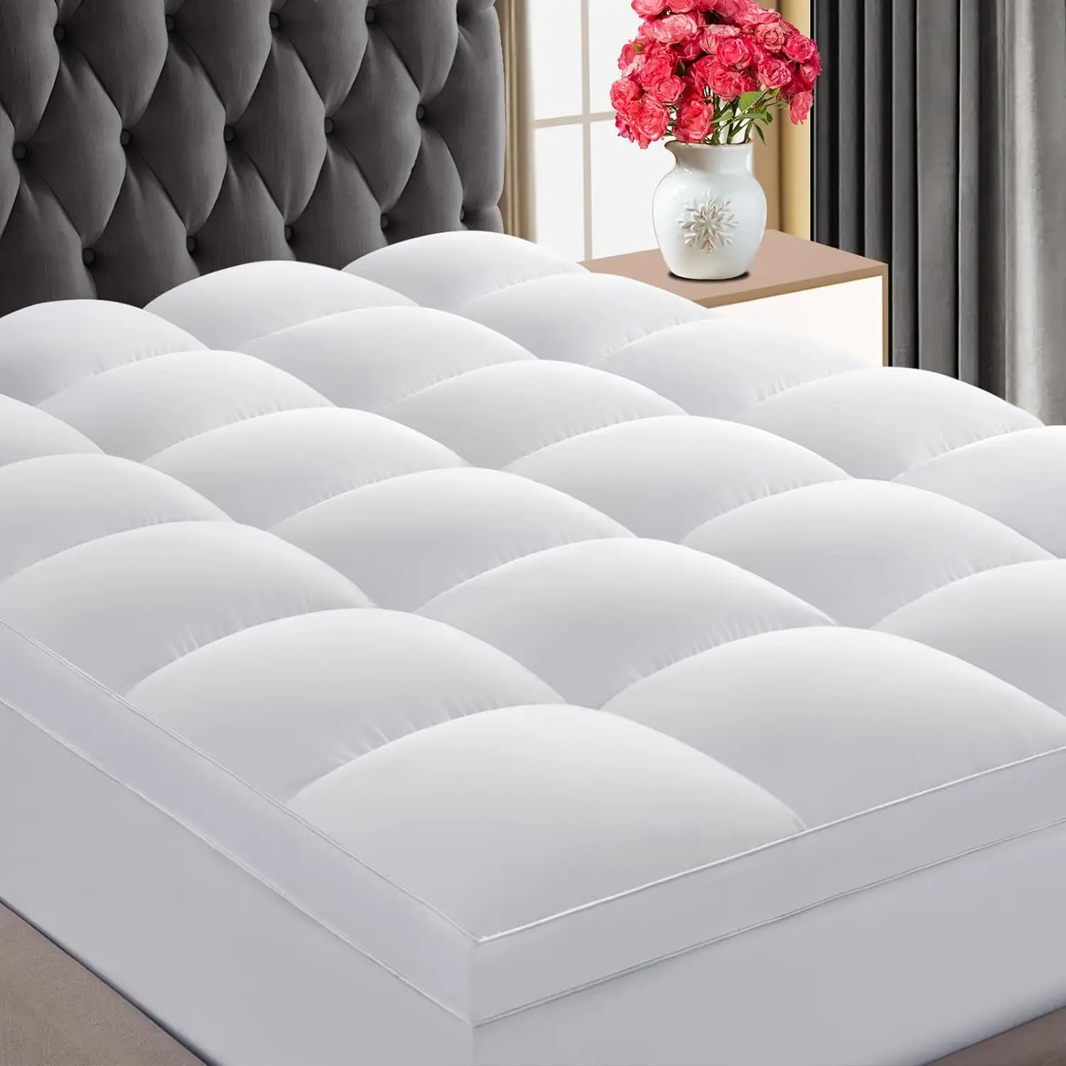 CHOKIT-Luxury-Soft-5D-Spiral-Fiber-Queen-Mattress-Topper-Extra-Thick ...