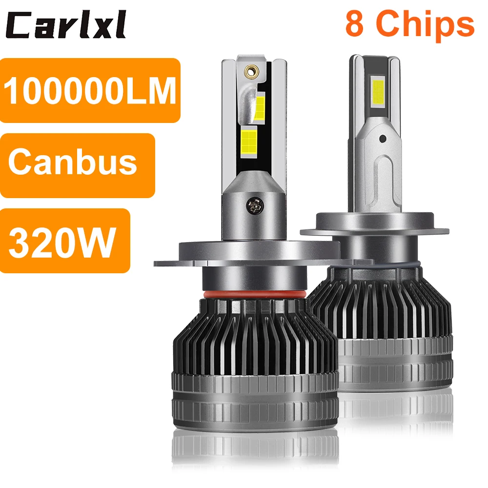 Carlxl H7 LED Canbus 320W 100000LM H4 H11 H1 HB3 9005 HB4 H8 HIR2 9012 Bi LED Car Headlight Bulb ...