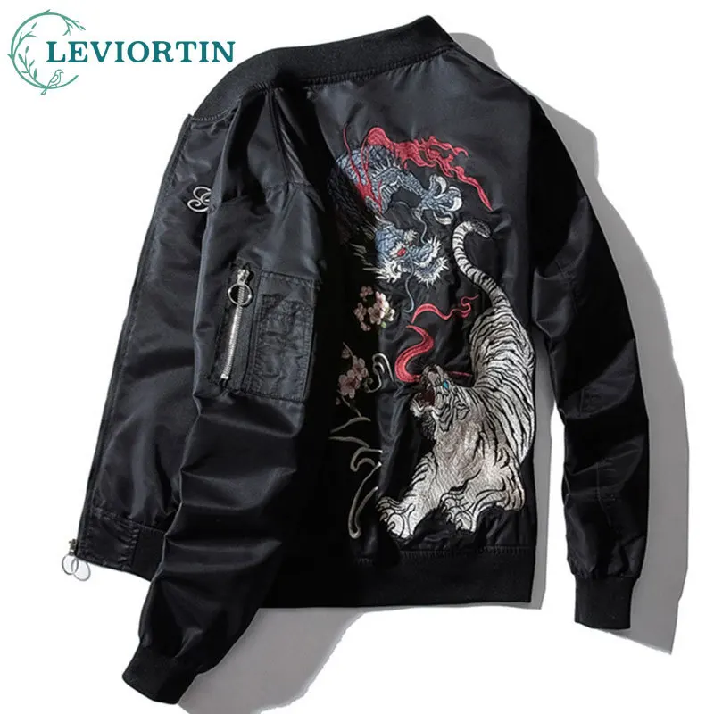 Sukajan Bomber Jacket Men Yokosuka Souvenir Japan Anime Embroidered MA1 ...