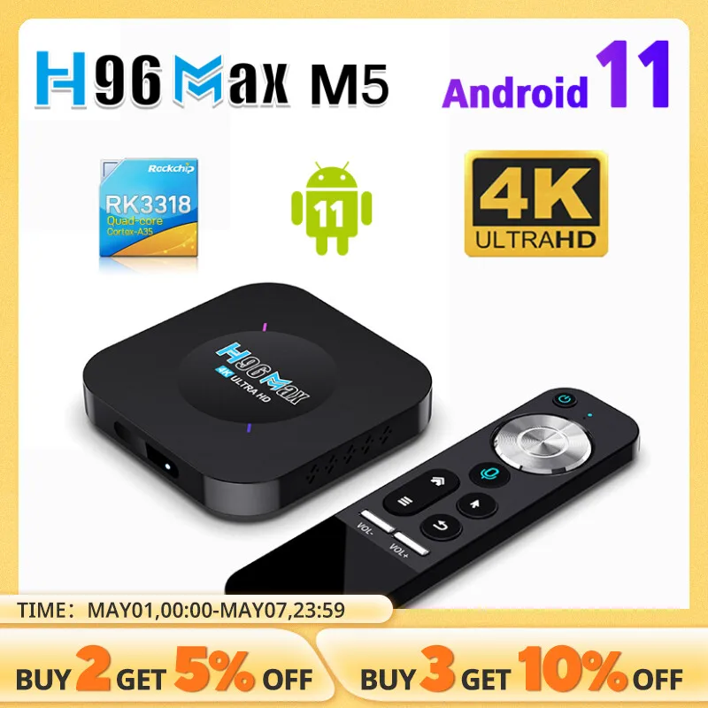 H96-Max-M5-Smart-TV-BOX-Android-11-Rockchip-3318-4K-Google-3D-Video-BT4 ...