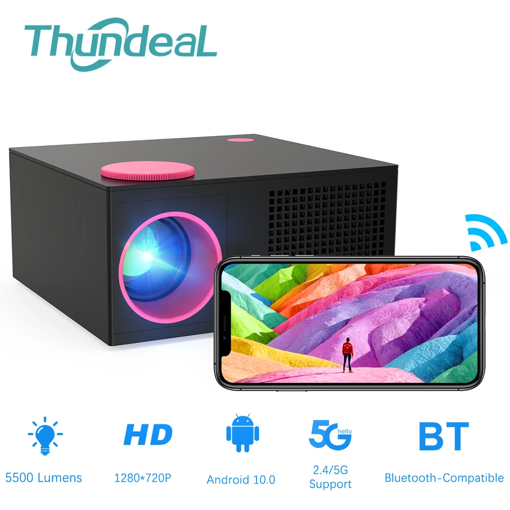 ThundeaL PG420 Mini Projector Android WIFI Projector 2K 4K Native 720P ...
