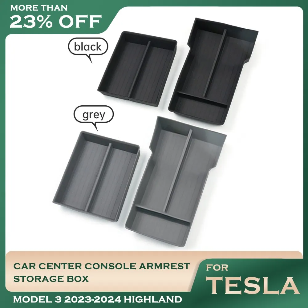 Central-Control-Storage-Box-For-Tesla-New-Model-3-Highland-2024-Armrest ...