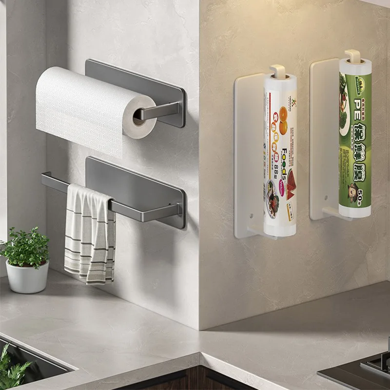 Kitchen-Tissue-Holder-Without-Punching-Strong-and-Traceless-Cling-Film ...
