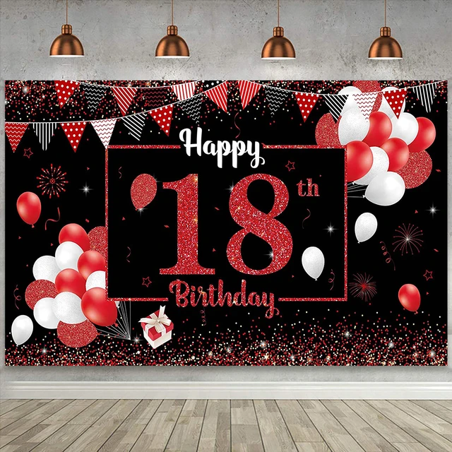 18th Birthday Background Red