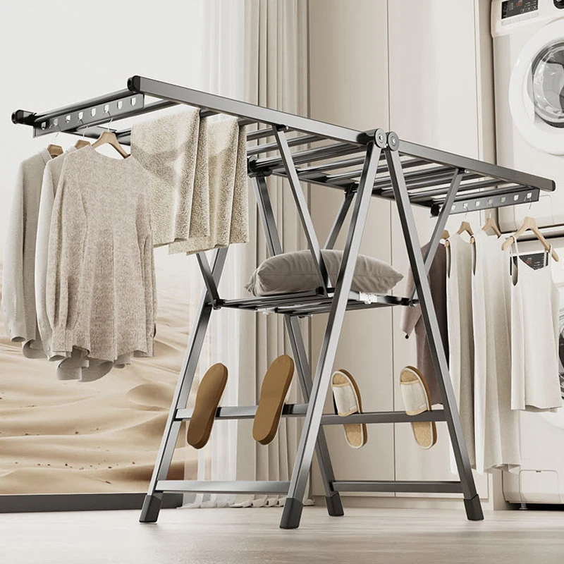 Aluminum-alloy-floor-Hanging-hanger-Drying-hanger-floor-rack-Storage ...