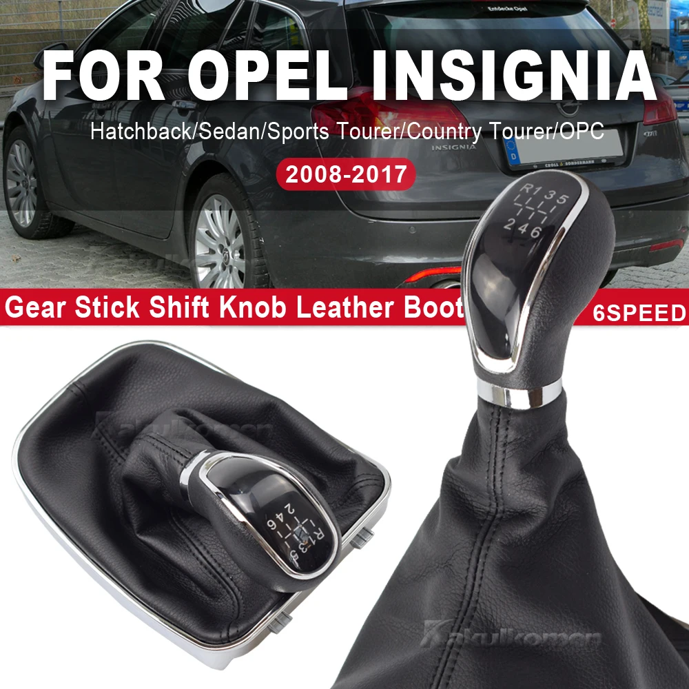 NEW 6 Speed Car Manual Shift Gear Knob Leather Boot For OPEL VAUXHALL ...