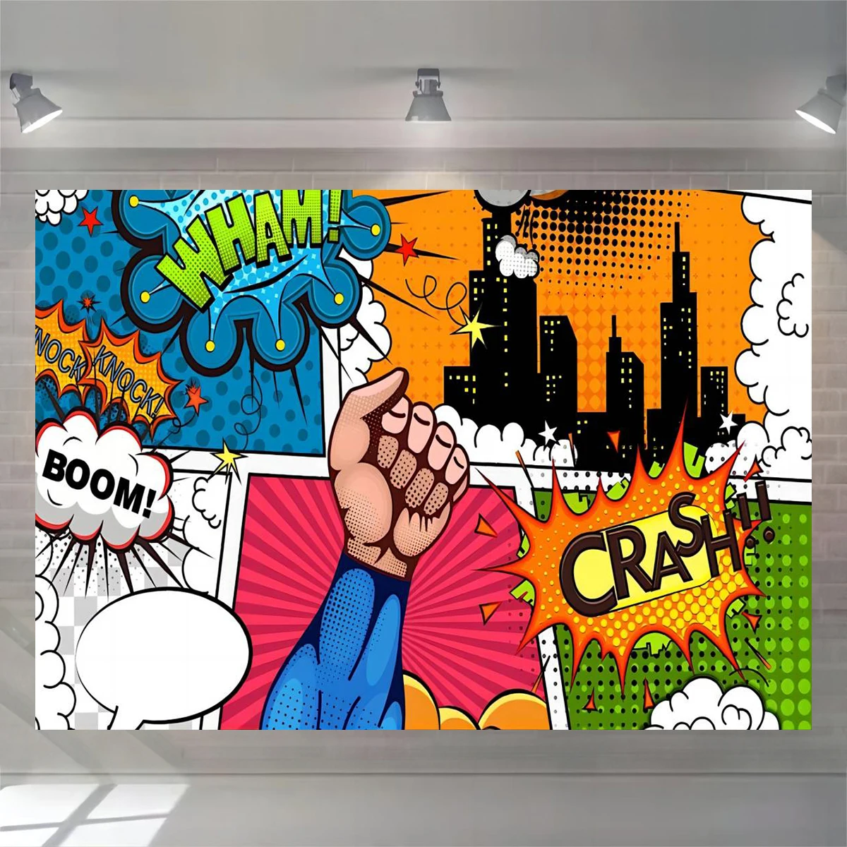 Hero-City-Comic-Theme-Backdrop-Kids-Children-Birthday-Background-Family ...