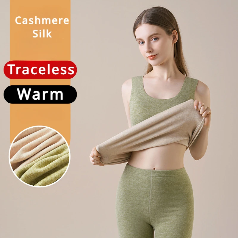 Thermal-Underwear-Women-Inner-Wear-Crew-Neck-Tank-Tops-Winter-Warm-Wool ...